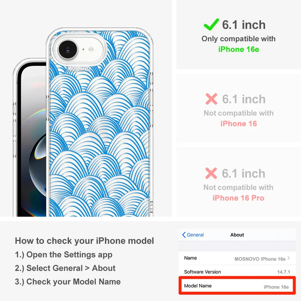 Wave Art Phone Case - iPhone 16e Case – MOSNOVO