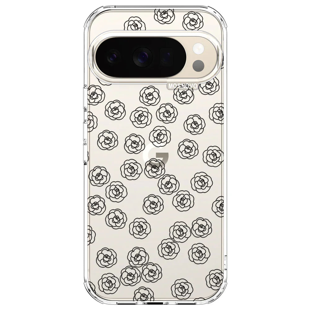 Linear Camelia Flower Phone Case - Google Pixel 10 Pro XL Case – MOSNOVO