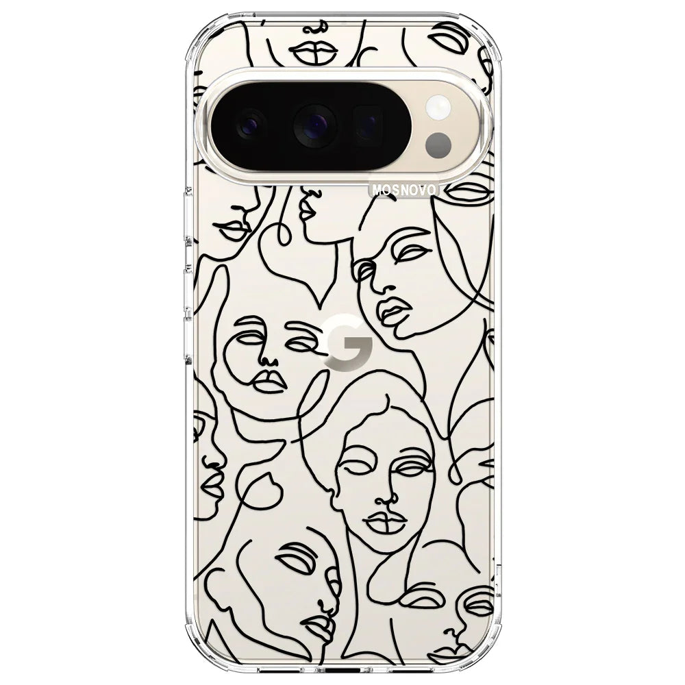 Abstract Face Line Art Phone Case - Google Pixel 10 Pro XL Case – MOSNOVO