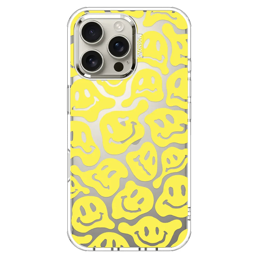 Melted Yellow Smiles Face Phone Case - iPhone 16 Pro Max Case – MOSNOVO