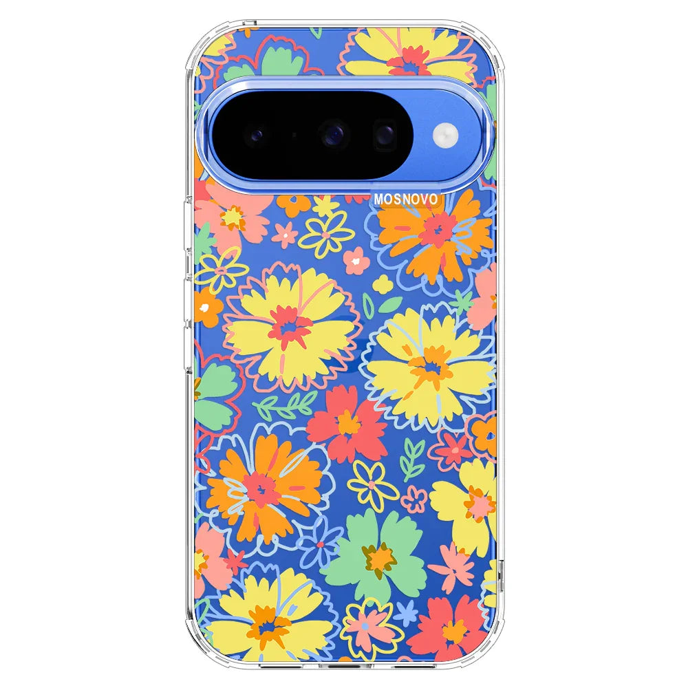 Retro Boho Hippie Flowers Phone Case - Google Pixel 10 Case – MOSNOVO