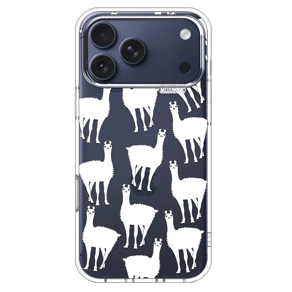 White Llama Phone Case - iPhone 17 Pro Max Case – MOSNOVO