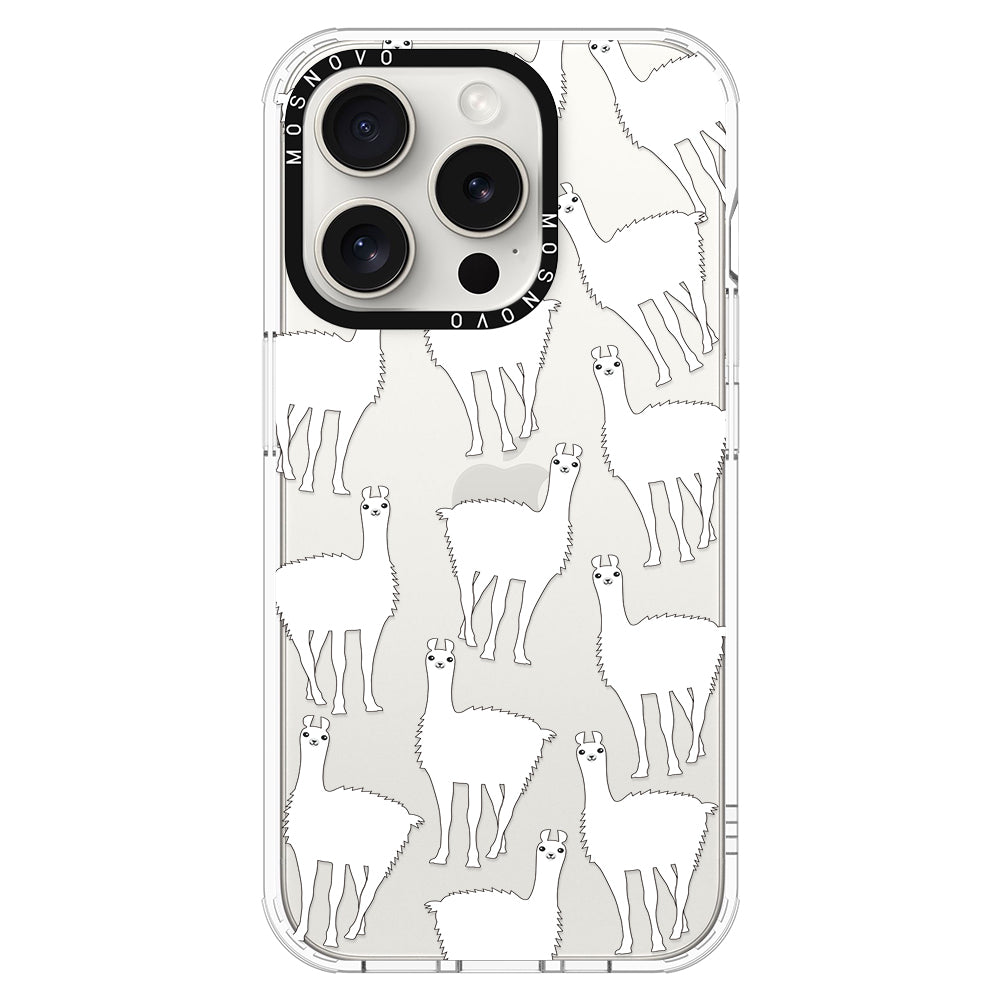 White Llama Phone Case - iPhone 15 Pro Case – MOSNOVO