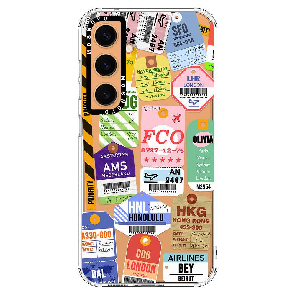 Air Ticket Labels Phone Case - Samsung Galaxy S24 Plus Case – MOSNOVO