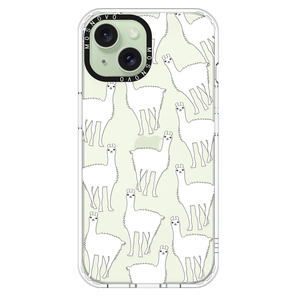 White Llama Phone Case - iPhone 15 Case – MOSNOVO