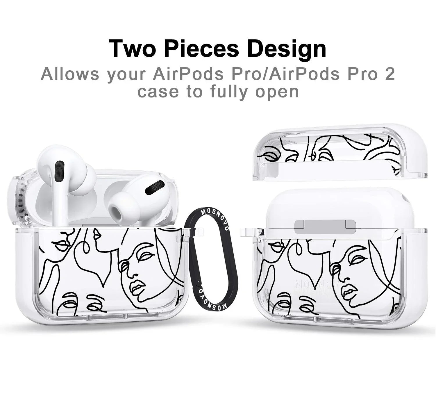 Abstract Face Line Art AirPods Pro 2 Case (2nd Generation) – MOSNOVO