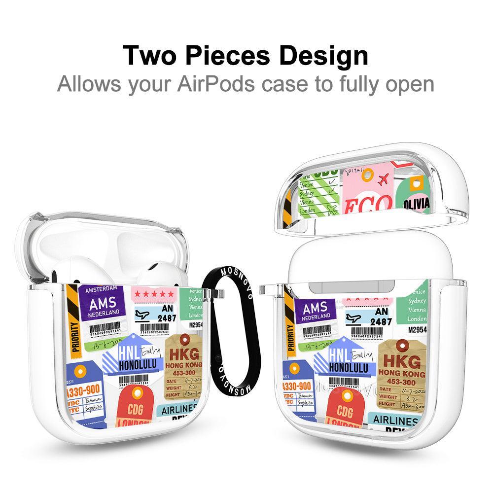 Air Ticket Labels AirPods 1/2 Case – MOSNOVO