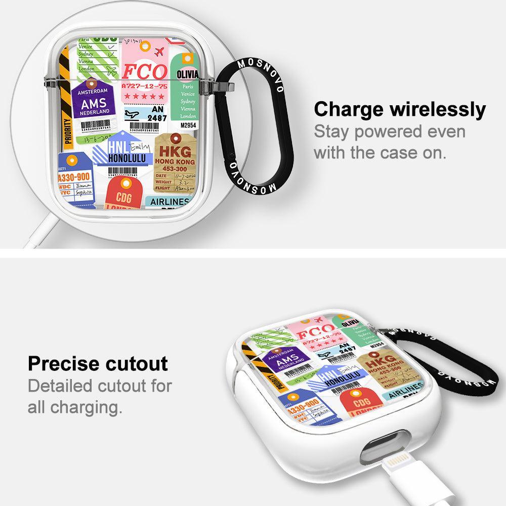 Air Ticket Labels AirPods 1/2 Case – MOSNOVO