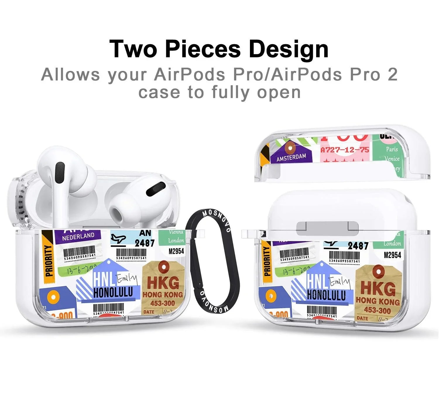 Air Ticket Labels AirPods Pro 2 Case (2nd Generation) – MOSNOVO