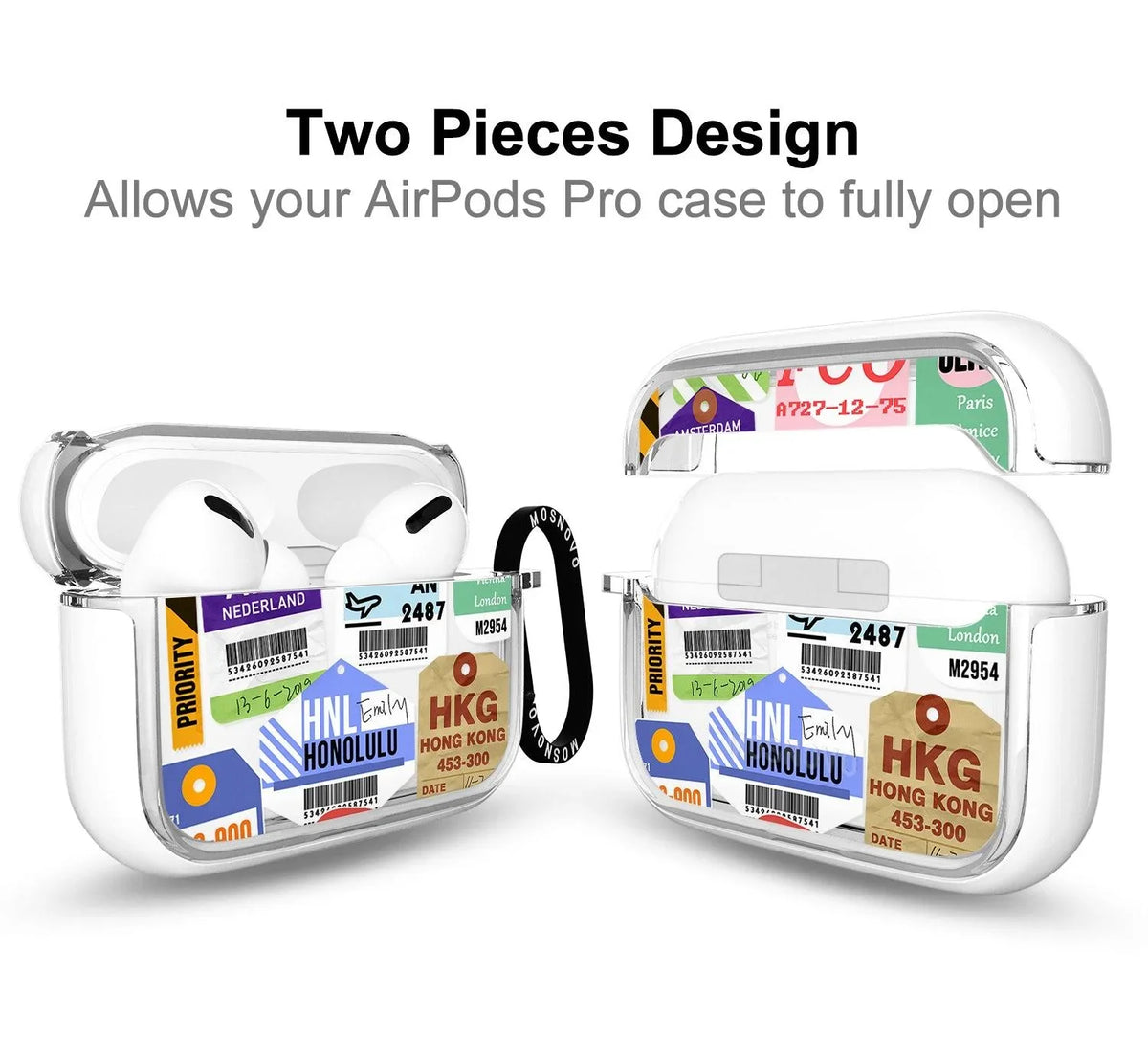 Air Ticket Labels AirPods Pro Case – MOSNOVO