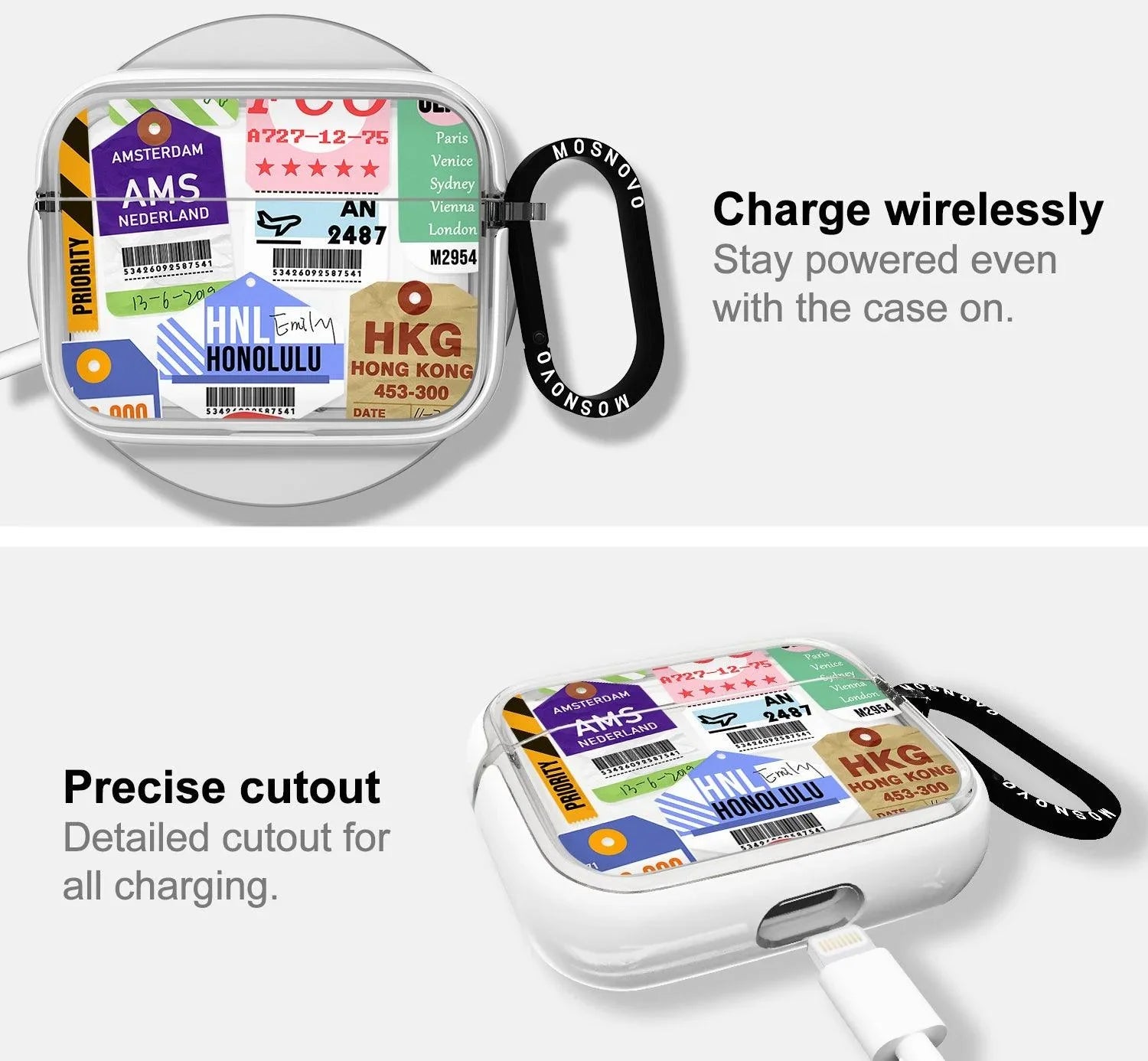 Air Ticket Labels AirPods Pro Case – MOSNOVO