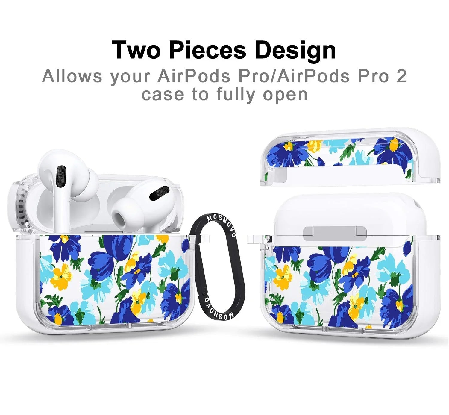 Vintage Blue Floral AirPods Pro 2 Case (2nd Generation) – MOSNOVO